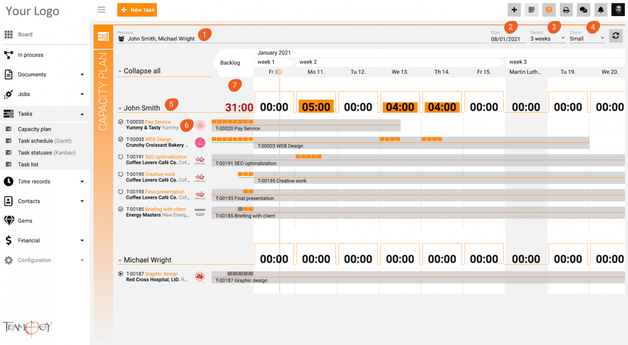 Capacity Plan - Layout - Teamogy